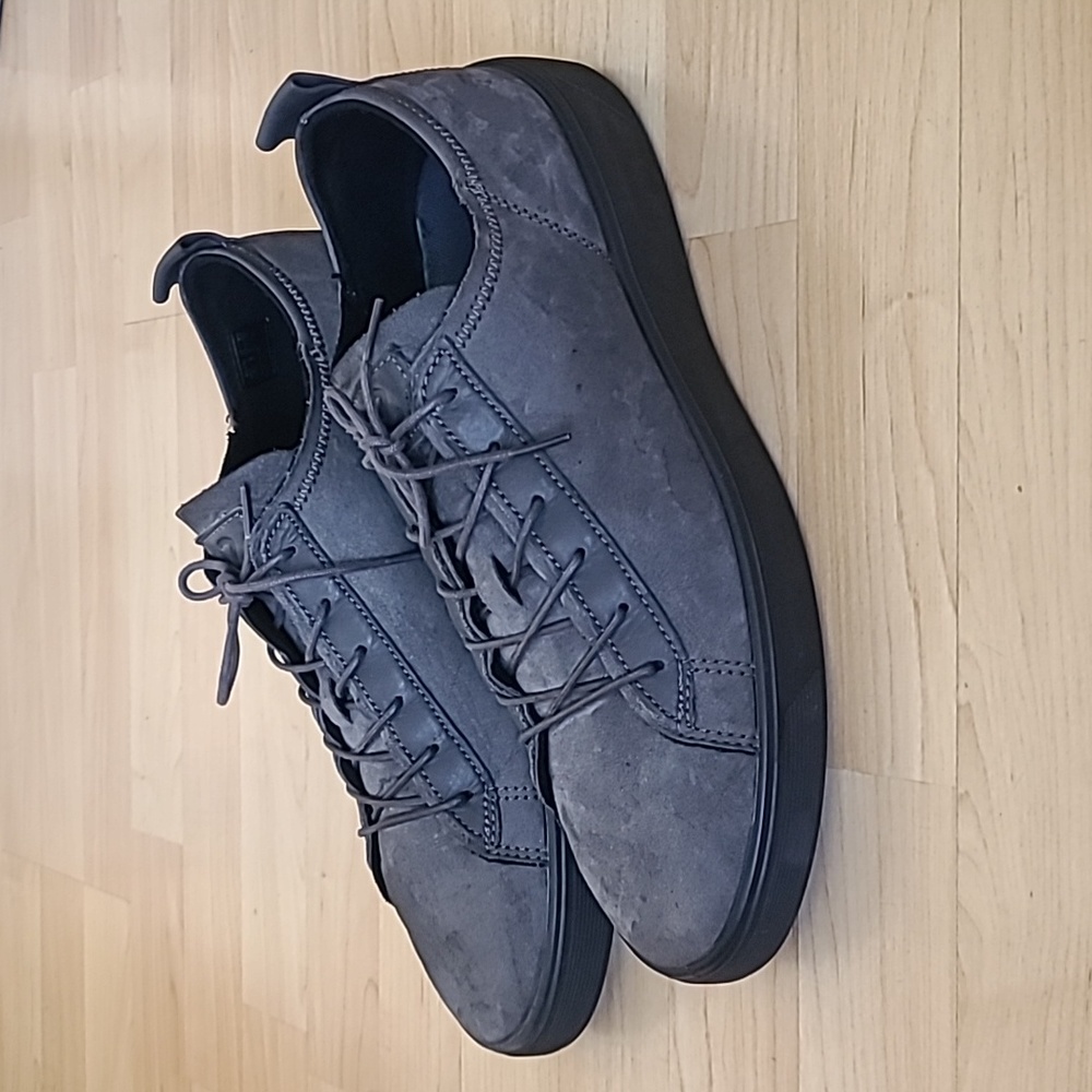 Ecco Men's Street Tray Hygge Gray Leather Sneaker Siz… - Gem